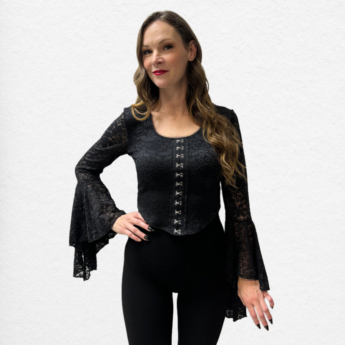 Lydia Top - Black Lace – Blackbird Studios Canada