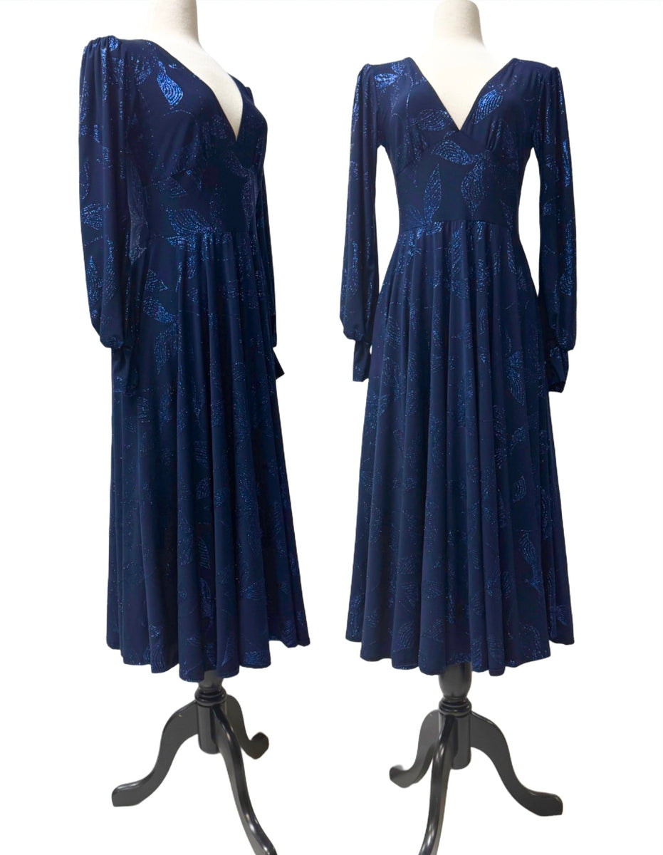 Siobhan Dress - Navy Glitter – Blackbird Studios Canada