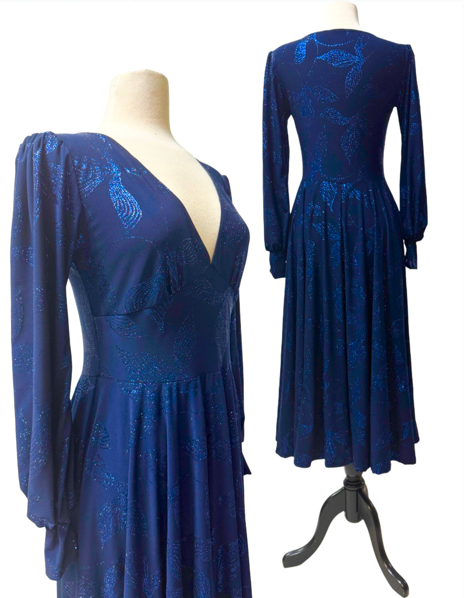 Siobhan Dress - Navy Glitter – Blackbird Studios Canada
